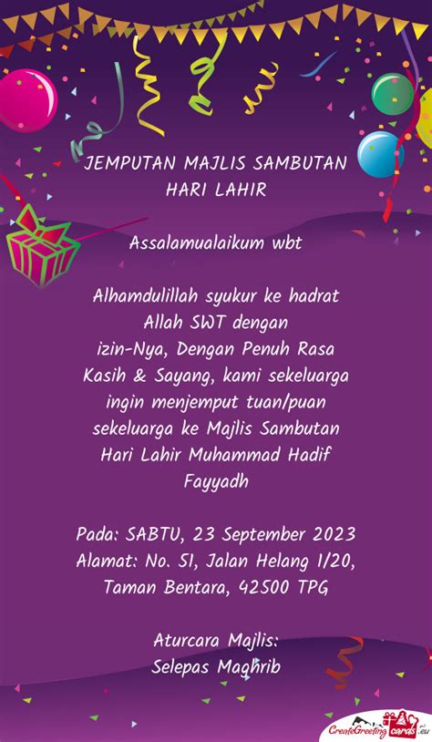 Izin Nya Dengan Penuh Rasa Kasih And Sayang Kami Sekeluarga Ingin