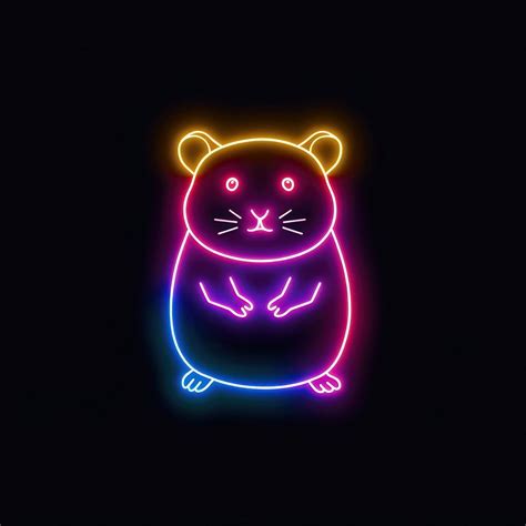 Hamster Neon Purple Night Premium Photo Illustration Rawpixel