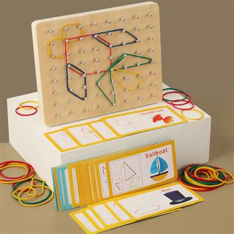 Geoboard In Legno Geometria Board Matrix 8x87x7 Montessori Giocattolo