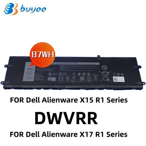 87wh Dwvrr Laptop Battery For Dell Alienware X15 X17 R1 R2 Inspiron 16