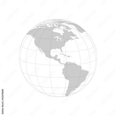 3d Earth Globe Map World On Blank Background Stock Vector Adobe Stock