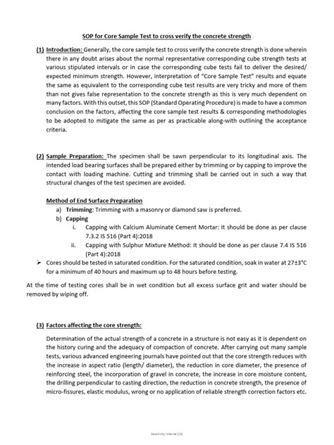 Concrete Core Testing Guide Pdf Strength Of Materials Concrete