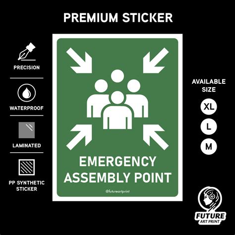 Emergency Assembly Point Sticker Tempat Berkumpul Kecemasan Stiker