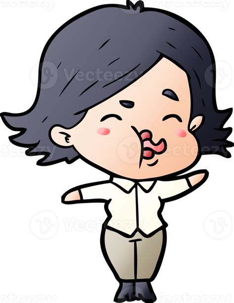 Cartoon Girl Pulling Face Drawing 46878756 Png
