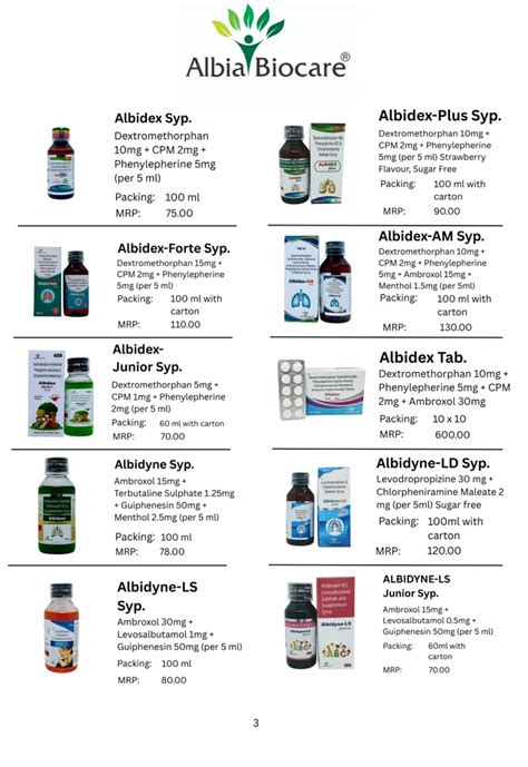 Dextromethorphan 10mg Phenylepherine 5mg Cpm 2mg Ambroxol 30mg Albidex Tab Tablet At