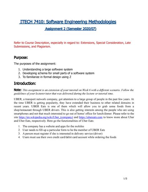 Assignment 2 Itech 7410 2020 07 Converted 1 Itech 7410 Software Engineering Methodologies