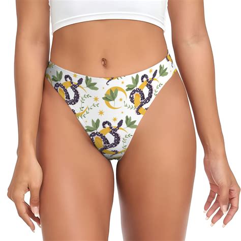 Thongs For Women Cartoon Cute Snake Plant No Show Seamless Womens