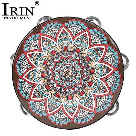 Tambor De Mão Irin Para Educação Infantil Tamborim E Handbell De Madeira Maciça 8 Pol Estilo