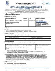 Comprehensive Guide On ICT Advanced Database Design And Course Hero
