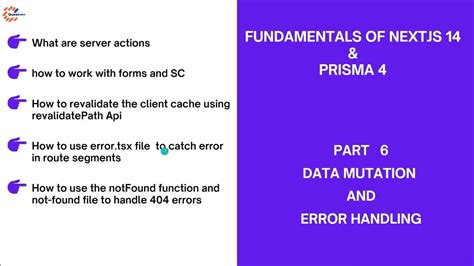 Part 6 Data Mutation With Server Actions And Error Handling In Nextjs 14 Youtube