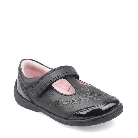 Start Rite Girls Dance Black T Bar Leather School Shoe County Shoes