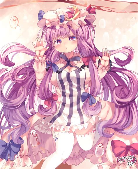 Kemo Chiharu Patchouli Knowledge Touhou Striped Highres 1girl