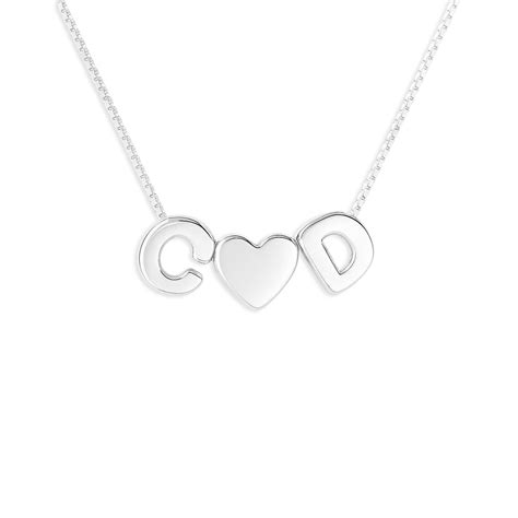 Collar Abc Love 2 Letras Corazón Irdia Jewelry