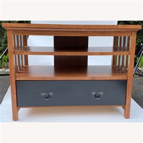 Amish Mission Style Tv Stand With Drawer Aptdeco