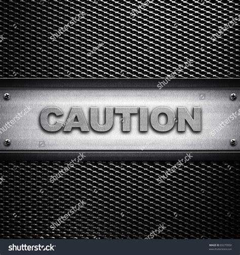 Caution Word On Metal Background Stock Illustration 83279950 Shutterstock