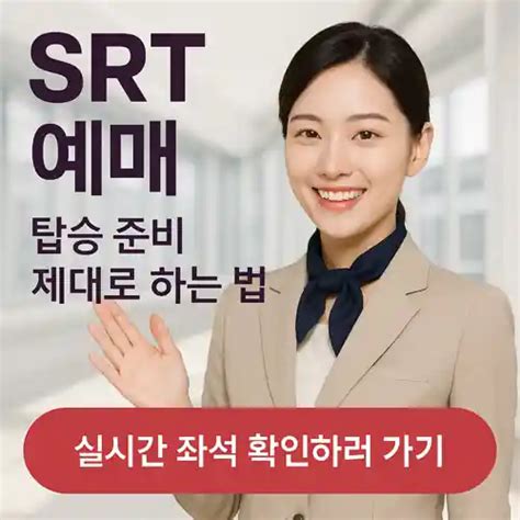Srt 탑승 준비 제대로 하는 4가지 방법 Kr