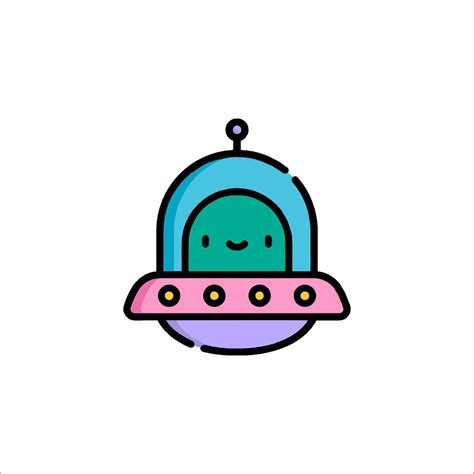 A Cute Alien Spaceship With A Smile On Its Face 54726977 Vector Art At