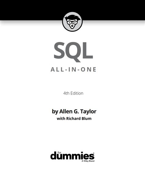 Sql All In One For Dummies 4th Edition