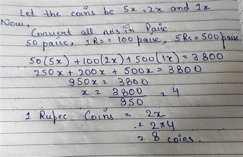 1 The Ratio Of The Number Of 50 Paise Re 1 And 5 Coins With Mr Zen
