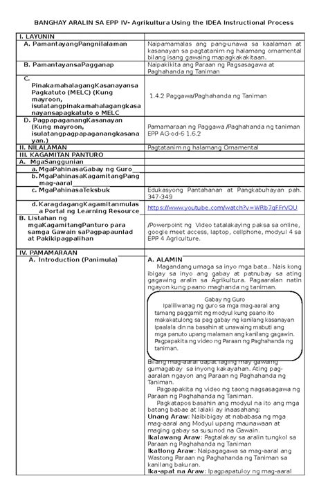 Cot Lesson Plan For English 4new Department Of Education Region I
