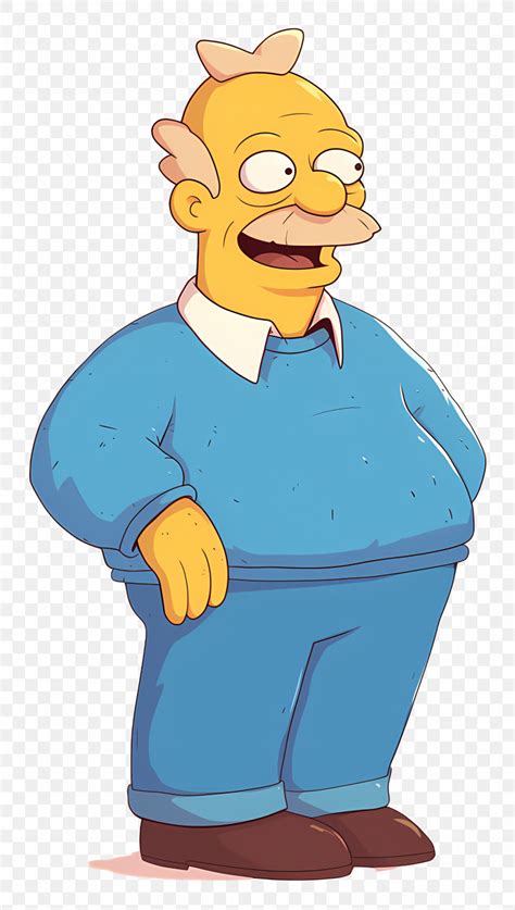 Grandpa Simpson Cartoon Elderly Man Character In Blue Sweater Png 2208x3900px Grandpa