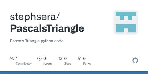 Github Stephserapascalstriangle Pascals Triangle Python Code