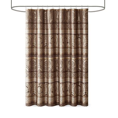 Gracie Mills Bruce Jacquard Leaf Pattern Shower Curtain Grace 6297