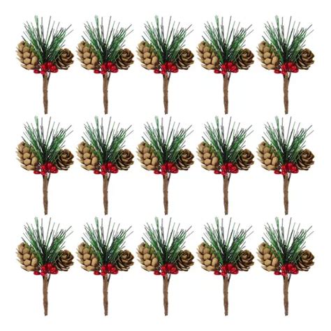 Artificial Pine Cone Picks And Red Berry Mini Artificial Pin Mercadolivre