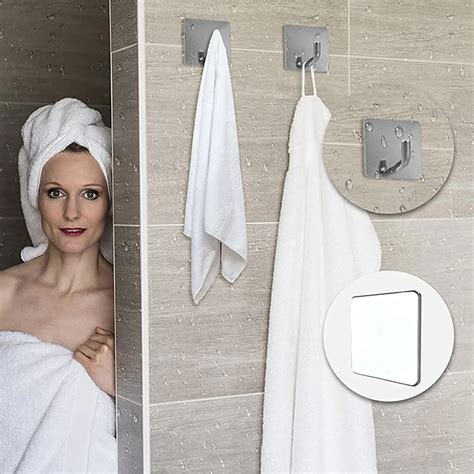 Adhesive Hooks Heavy Duty Sticky Hangers Stainless Waterproof Steel