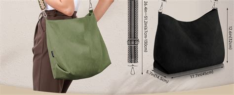 Prite Womens Corduroy Tote Bag With Zipper Stylish