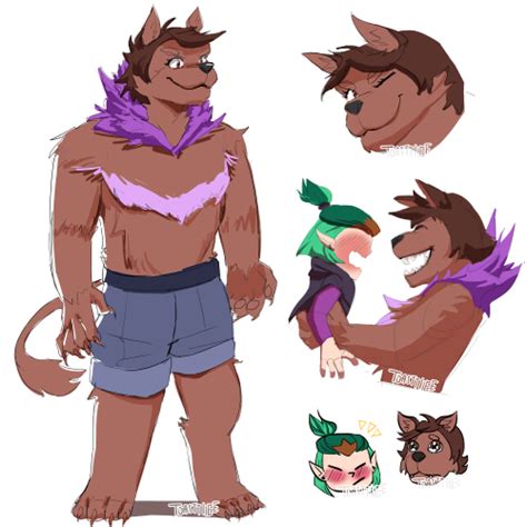 An Animal Character With Different Facial Expressions And Hair Colors