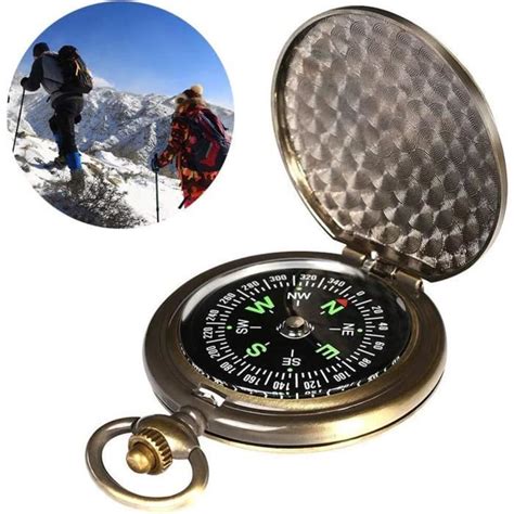 Boussole De Poche Boussole Poche En Laiton Waterproof Portable Montre De Poche Boussole