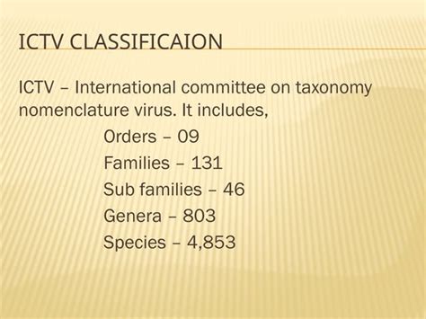 Classification Of Virus Ictv Lht Baltimore Pptx