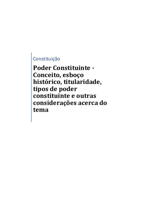 Pdf Poder Constituinte