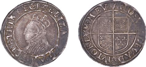 England 1560 1561 Tudor Elizabeth I Ar Shilling Long Cross