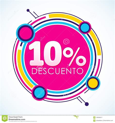 10 De Descuento Etiqueta De 10 De Descuento Texto En Español