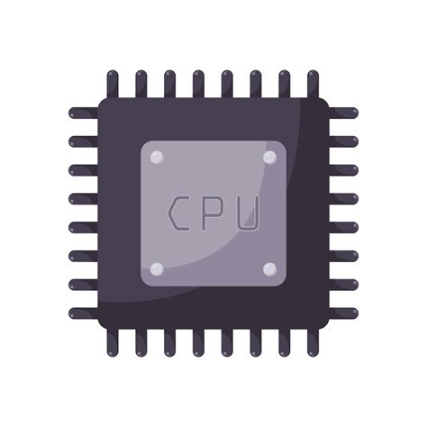 cpu central processing unit microchip technology vector illustration
