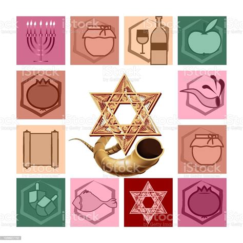 Symbols Of Jewish Holidays Stock Illustration Download Image Now