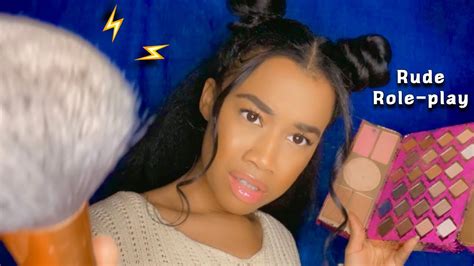 [asmr] Fast And Aggressive Make Up Application Rude Make Up Artist Role