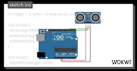 Sensor Jarak Wokwi Esp32 Stm32 Arduino Simulator