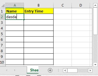 Inserte El Sello De Fecha Y Hora Con VBA