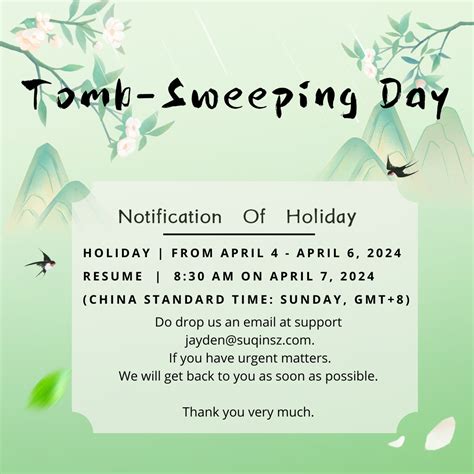 News Notification Of Holidaytomb Sweeping Day