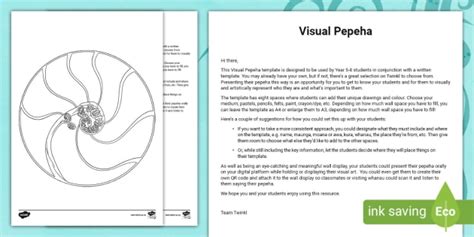 Visual Pepeha Template Teacher Made