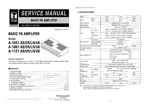 Toa Amplifier Schematic Diagram Toa Amplifier Audio Other