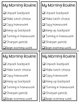Morning Checklist By Fifth Grade Flair Tpt