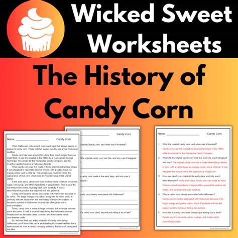 The History Of Candy Corn Reading Passage With Comprehension Questions