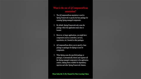 What Is The Use Of Componentscan Annotation Youtube