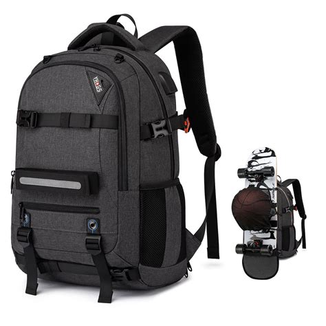 Rucyen Skateboard Backpack Laptop Backpack With Usb Charging Port