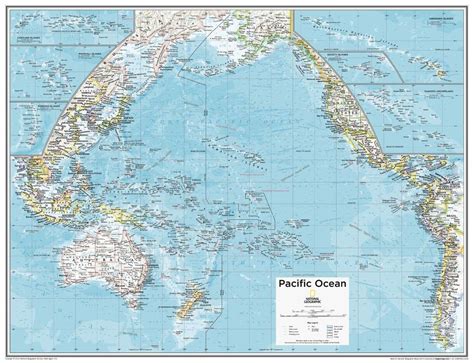 National Geographic Maps Pacific Ocean Political Wall Map Compact 21 X 16