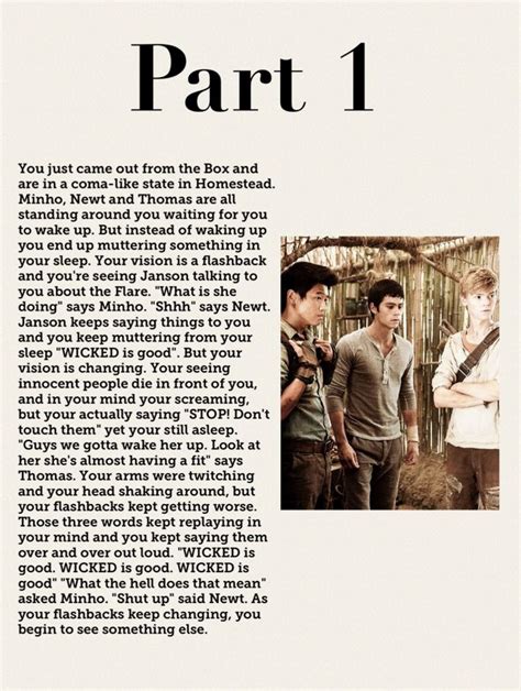 Part 1 Wickeds Not Good Mazerunner Imagine Maze Runner Imagines Maze Runner Trilogy